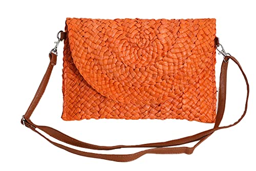 Solyinne Womens Woven Straw Clutch Bags Crossbody Shoulder Bag Straw Bag Satchel Purses Evening Envelope Wallet