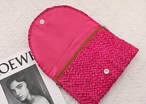 Solyinne Womens Woven Straw Clutch Bags Crossbody Shoulder Bag Straw Bag Satchel Purses Evening Envelope Wallet