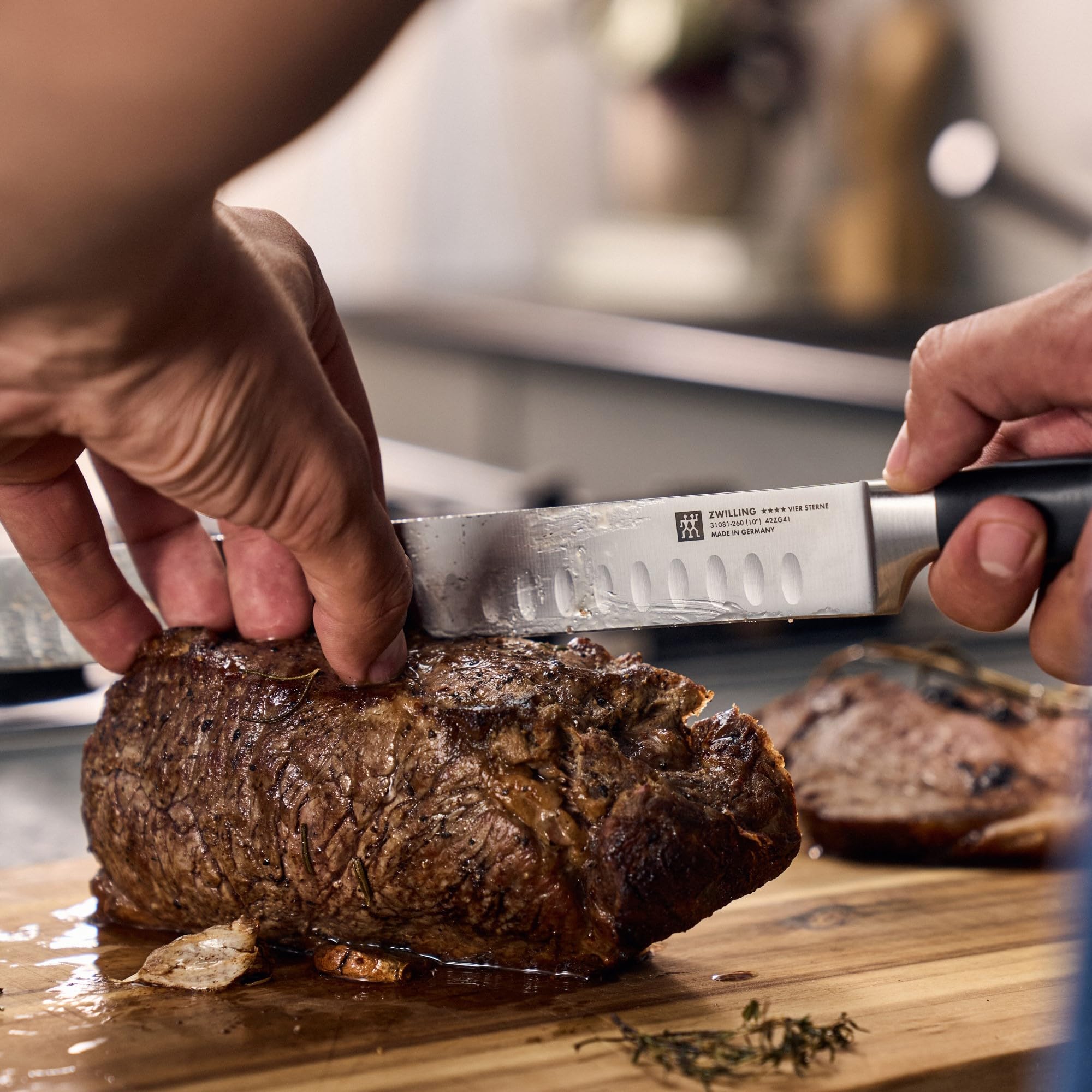 Zwilling J.A. Henckels Twin Four Star 10-Inch High-Carbon Stainless-Steel Granton Roast Beef Slicer