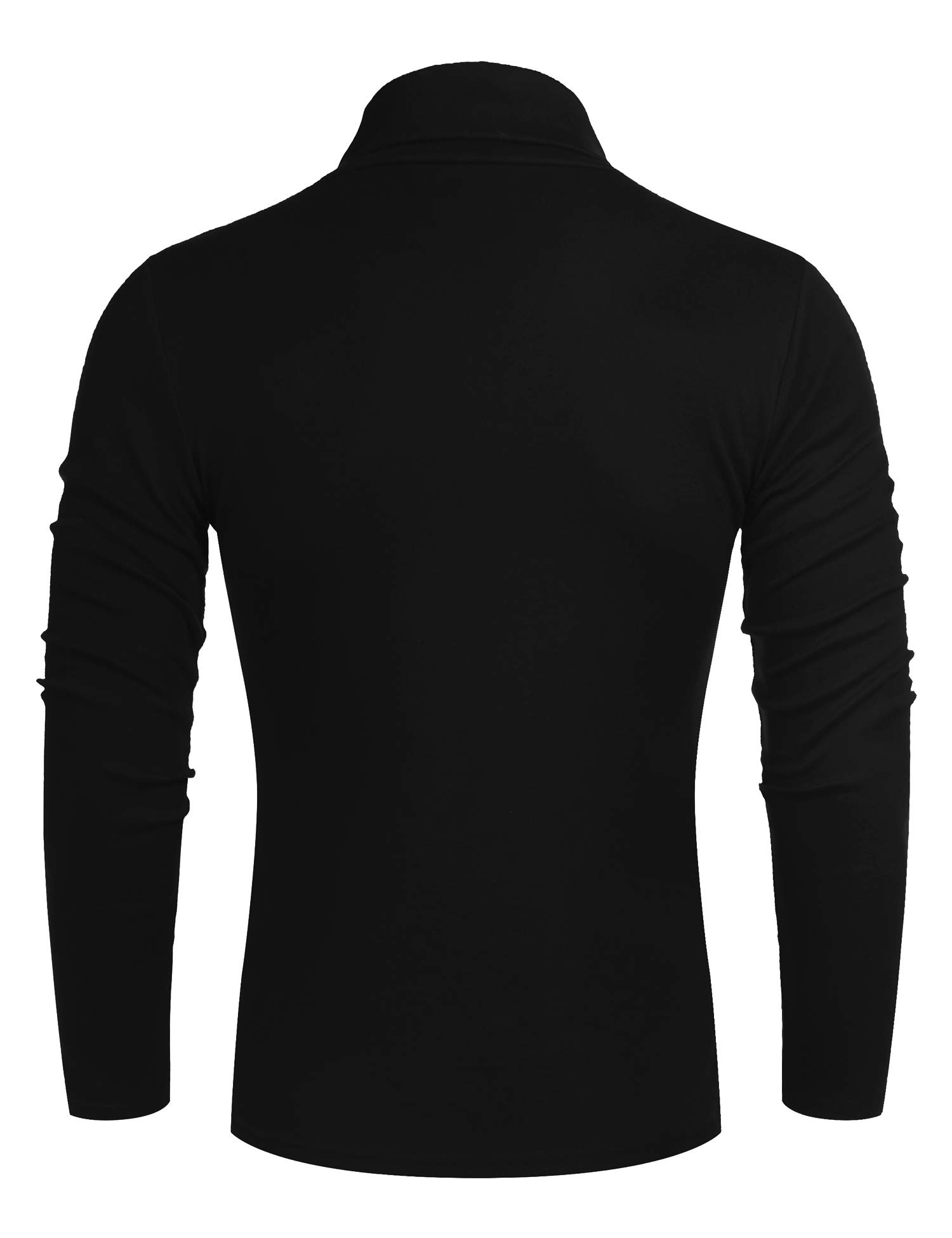 Mens Lightweight Long Sleeve Turtleneck Top Pullover Slim Fit Sweater Black L