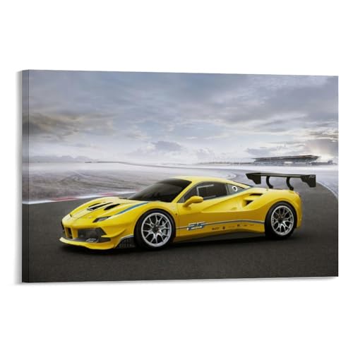 Car Poster Ferrari F40 Supercar Posters Racing Car Canvas Wall Art For Boy's Bedroom SuperCar Wall Decor Frame-style 30x20inch(75x50cm)