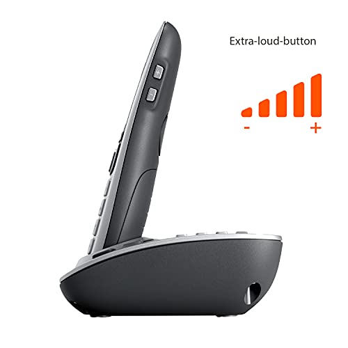 Gigaset E560A Duo – Two Cordless Phones, Made in Germany - SOS-Function, Answering Machine, 2 Handsets, Extra Large Keys and Loud Volume (Platinum, Pack of 2)