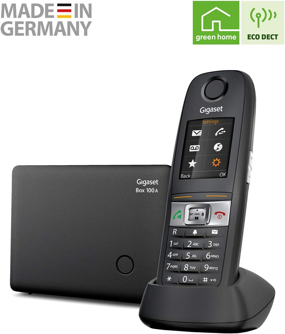 Gigaset E630A – Phone with Answering Machine – Water Splash and Dust-Resistant, (IP 65) – Ideal for Craftsmen and Mechanics, Black (Pack of 1)