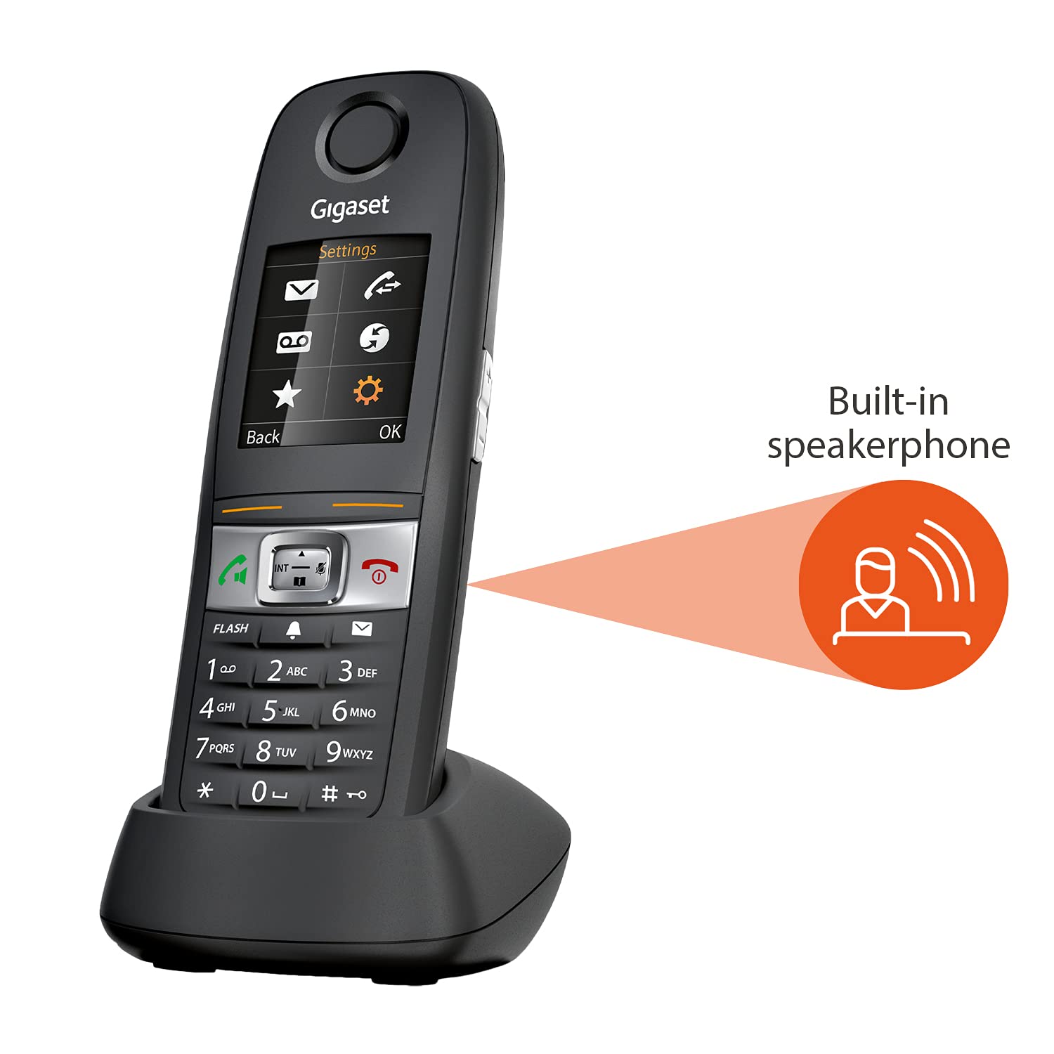 Gigaset E630A – Phone with Answering Machine – Water Splash and Dust-Resistant, (IP 65) – Ideal for Craftsmen and Mechanics, Black (Pack of 1)