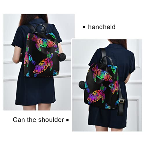 ZOEO Anti Theft Backpack Turtle Mandala Color Women Large Fashion Travel Shoulder Bag Purse Rucksack Lightweight