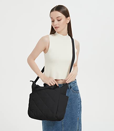 Lightweight Shoulder Bag Puffer Tote Bag for Women Quilted Hobo Bag Casual Handbags Nylon Padding Crossbody Bag