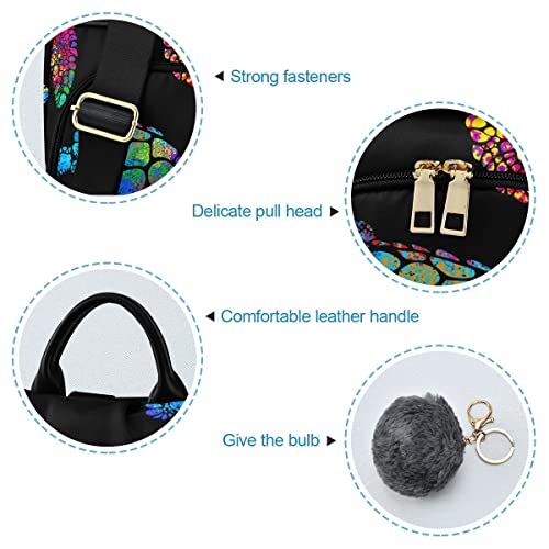 ZOEO Anti Theft Backpack Turtle Mandala Color Women Large Fashion Travel Shoulder Bag Purse Rucksack Lightweight