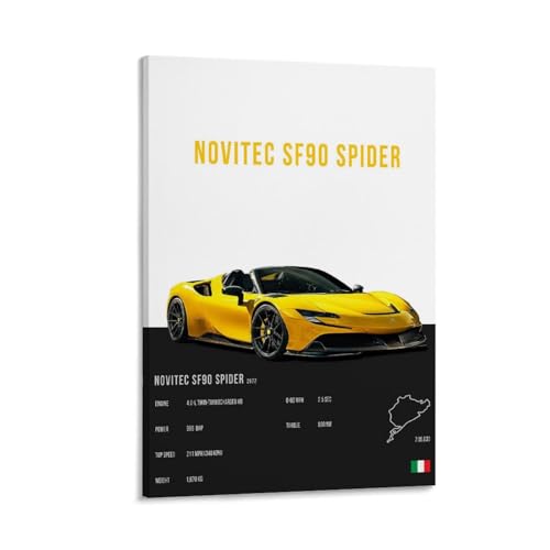 Car Poster Ferrari F40 Supercar Posters Racing Car Canvas Wall Art For Boy's Bedroom SuperCar Wall Decor Frame-style 20x30inch(50x75cm)
