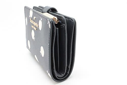 Kate Spade Staci Medium White Apple Compartment Bifold Wallet Blazer Blue Multi