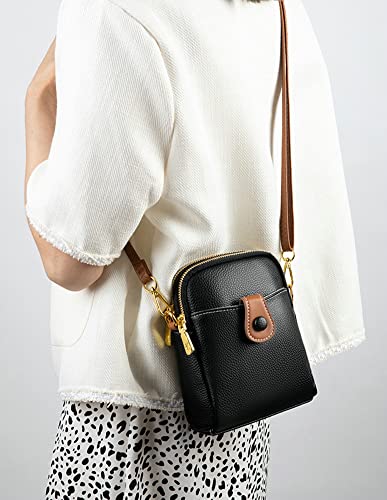 Tellrain Small Crossbody Handbags for Women Leather Purse Wallet Satchel Card Holder Versatile Clutch Shoulder Bag