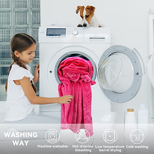 Fleece Pink Throw Blanket for Couch Cozy Soft Blankets & Throws Lightweight Fleece Fall Fuzzy Blanket Couch Chairs Sofa Bedroom Living Room 50x70 inch Boys Girls Adults Student