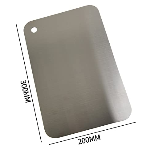 GULRUH Wood Cutting Boards for Kitchen, 304 Stainless Steel Cutting Board Household Kitchen Rectangular Board