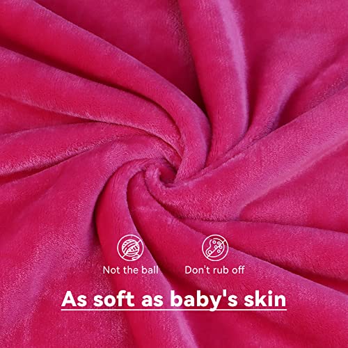 Fleece Pink Throw Blanket for Couch Cozy Soft Blankets & Throws Lightweight Fleece Fall Fuzzy Blanket Couch Chairs Sofa Bedroom Living Room 50x70 inch Boys Girls Adults Student
