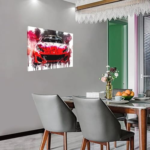 Car Poster Ferrari F40 Supercar Posters Racing Car Canvas Wall Art For Boy's Bedroom SuperCar Wall Decor Frame-style 30x20inch(75x50cm)