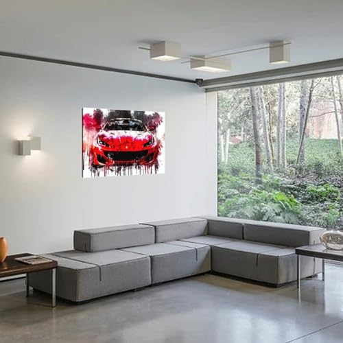 Car Poster Ferrari F40 Supercar Posters Racing Car Canvas Wall Art For Boy's Bedroom SuperCar Wall Decor Frame-style 30x20inch(75x50cm)