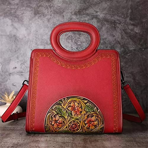 WYKDD Vintage Embossed Ladies Handbag Multifunctional Large Capacity Tote Bag Casual Ladies Shoulder Bag (Color : C, Size : 26(L)*23(H)*12(W) cm)