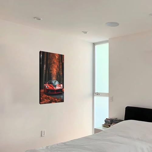 Car Poster Ferrari F40 Supercar Posters Racing Car Canvas Wall Art For Boy's Bedroom SuperCar Wall Decor Frame-style 20x30inch(50x75cm)
