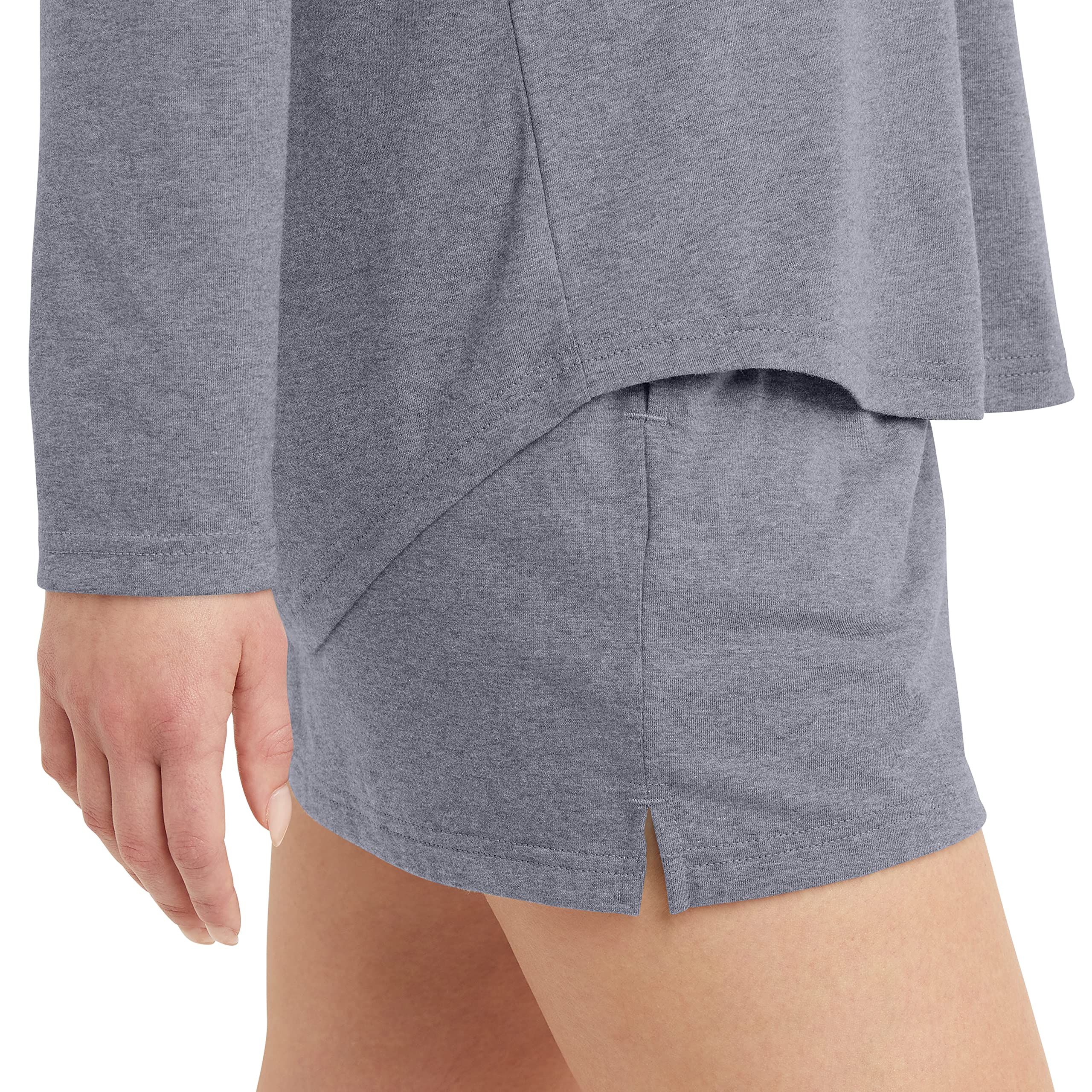 Hanes Comfortblend Standard Originals Tri-Blend Long-Sleeve T-Shirt, Crewneck Tee for Women, Relaxed Fit, Plus Sizes, Athletic Navy PE Heather, Medium