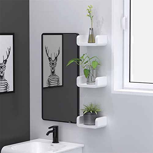 Cabilock Floating Shelves Wall Storage Bathroom Rack Soap Shampoo Cosmetic Shelf Organizer Decorative Hanging Rack for Sundries Organizer Flower Pot Book