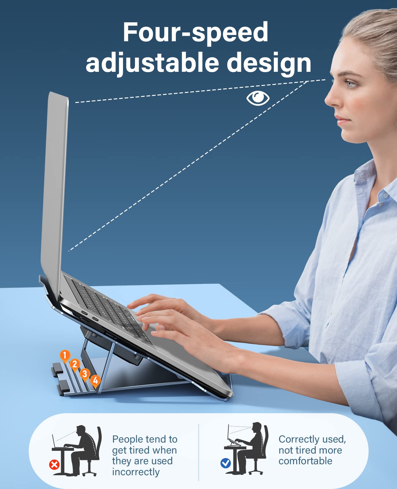 Laptop Stand, FOFOTOSS Adjustable Laptop Cooling Pad, Aluminum Laptop Cooler Stand for Desk, Multi-Angle Stand Compatible with MacBook Air Pro, All Notebooks 10-15.6" 【Semiconductor Refrigeration】