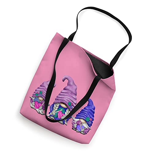 Pink Heart Yarn For Chrocheting Mom Funny Chrochet Gnome Tote Bag