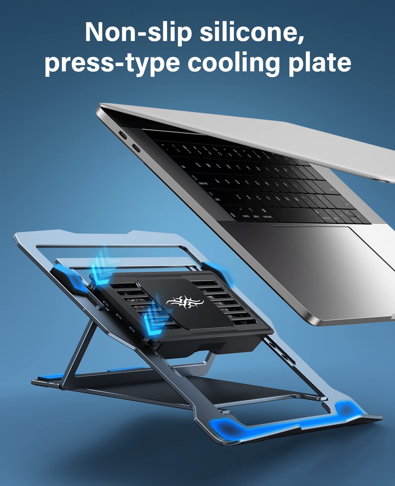 Laptop Stand, FOFOTOSS Adjustable Laptop Cooling Pad, Aluminum Laptop Cooler Stand for Desk, Multi-Angle Stand Compatible with MacBook Air Pro, All Notebooks 10-15.6" 【Semiconductor Refrigeration】
