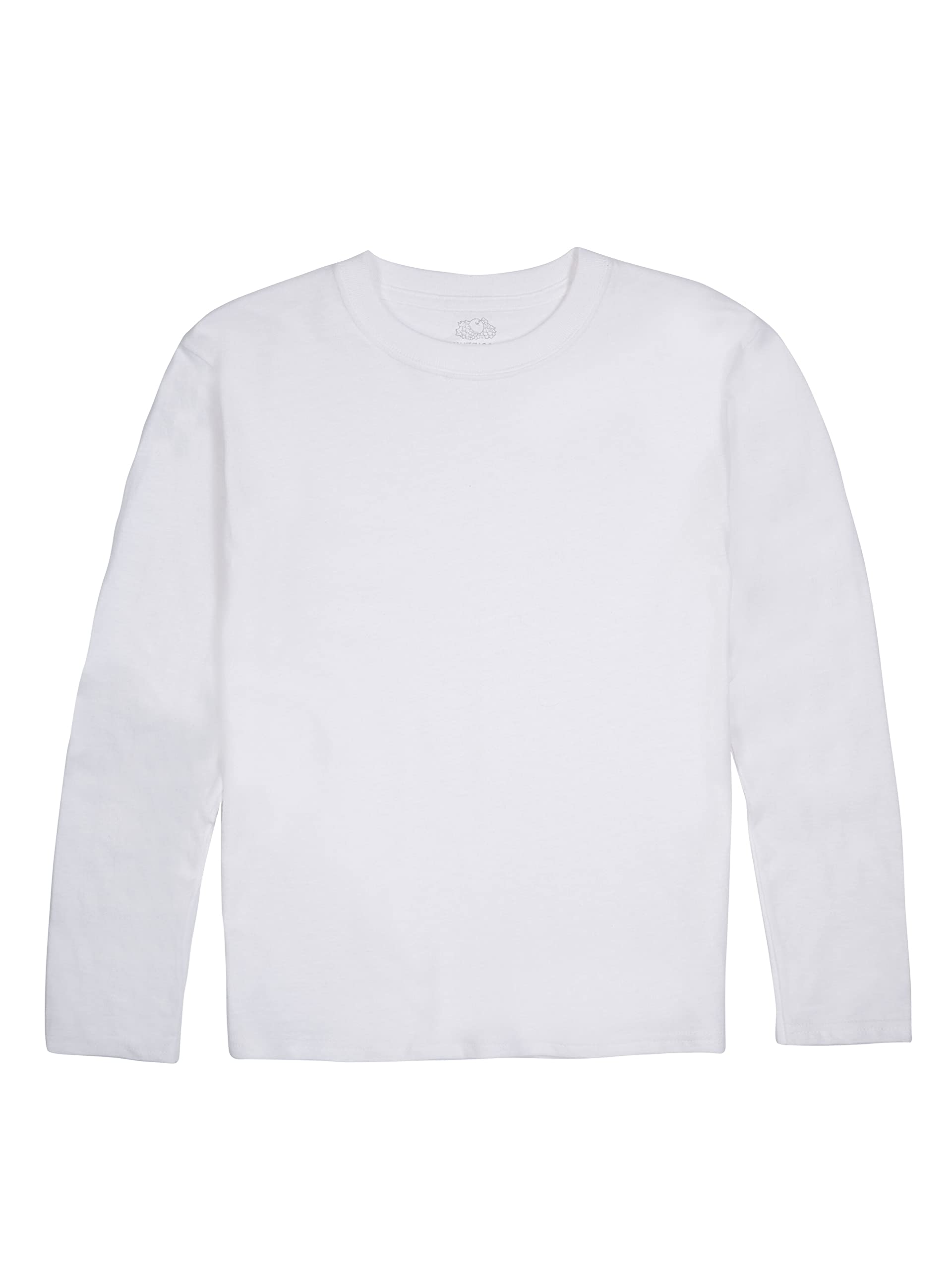 Fruit of the Loom Boys' Solid Multi-Color Soft Long Sleeve T-Shirts, 2 Pack, White/Black, 2X-Large