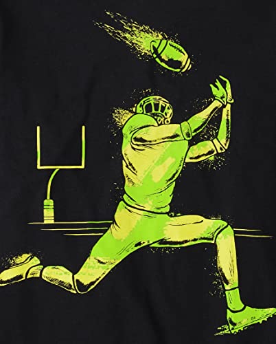 The Children's Place Boys Sports Long Sleeve Graphic T-Shirts Neon Football Small