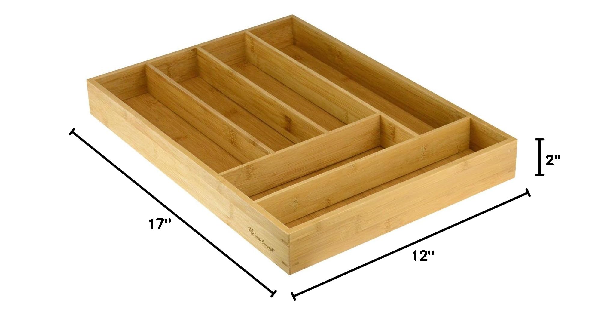 Heim Concept Drawer Organizer Bamboo Cutlery Tray Silverware Organizer/Utensil Holder, Drawer Dividers Organizer for Silverware, Flatware, Knives in Kitchen