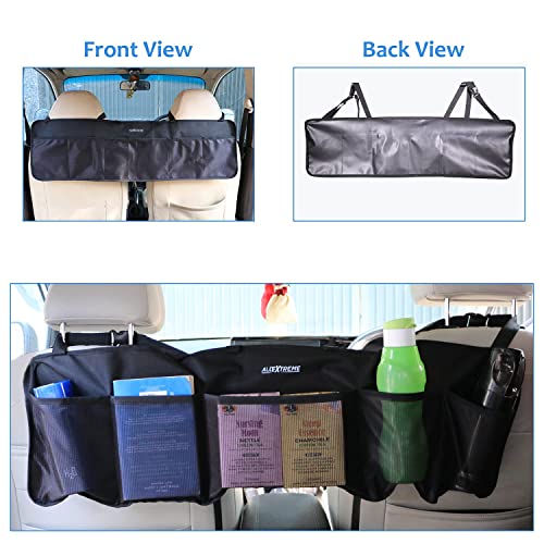 IT-08 Trunk Organizer Backseat Large Anti-slip Storage Hanging Utility Tool Space Saver Bag for Cars, SUVs & Trucks (Black)