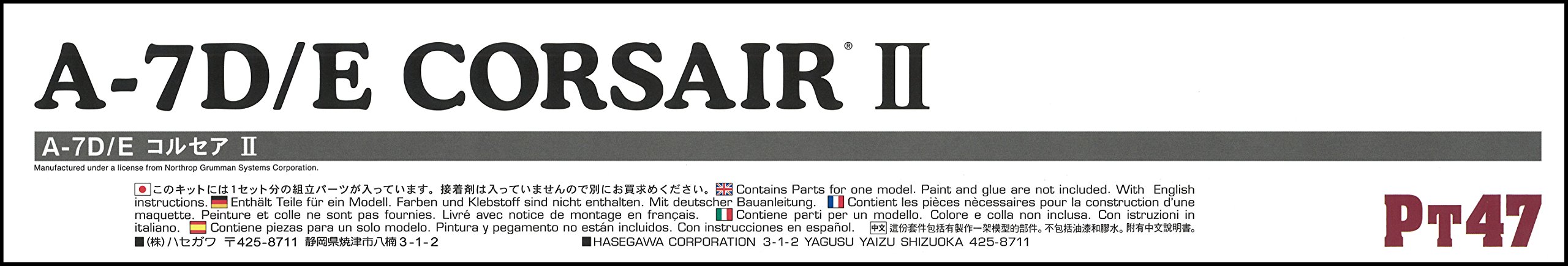 Hasegawa A7-D/E Corsair II USAF/Navy Attacker Aircraft 1/48