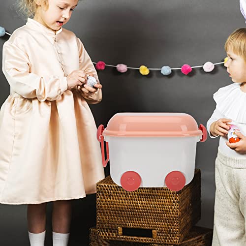 Cabilock Plastic Storage Basket Kids Toy Box rolling storage box toy storage bins storage basket bins with Wheel and Kids Toy Storage Bins