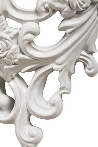 Z metnal Small Victorian Decorative Floating Shelves, Wall Mounted Decor Shelves, Classic Wall Display Organizer, Retro Hollow Carving Art Ornament Rack, Baroque Style Decorative Stand, White, Resin