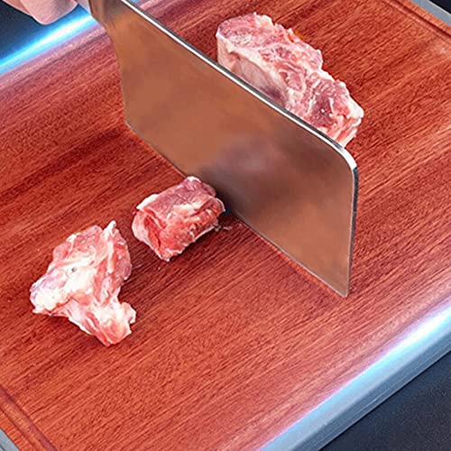 GULRUH Wood Cutting Boards for Kitchen, Cutting Board for Kitchen, Double-Sided Chopping Board with Handle- Stainless Steel and Plastic for Meat Vegetable Fruit-Juice Grooves with Easy Grip Handles β