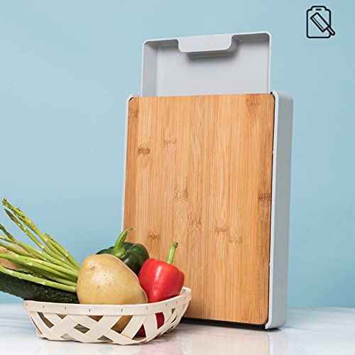 GULRUH Wood Cutting Boards for Kitchen, Eco-Friendly Kitchen Chopping Board, Plastic Drawer Type Cutting Board ,Kitchen Accessories Wooden