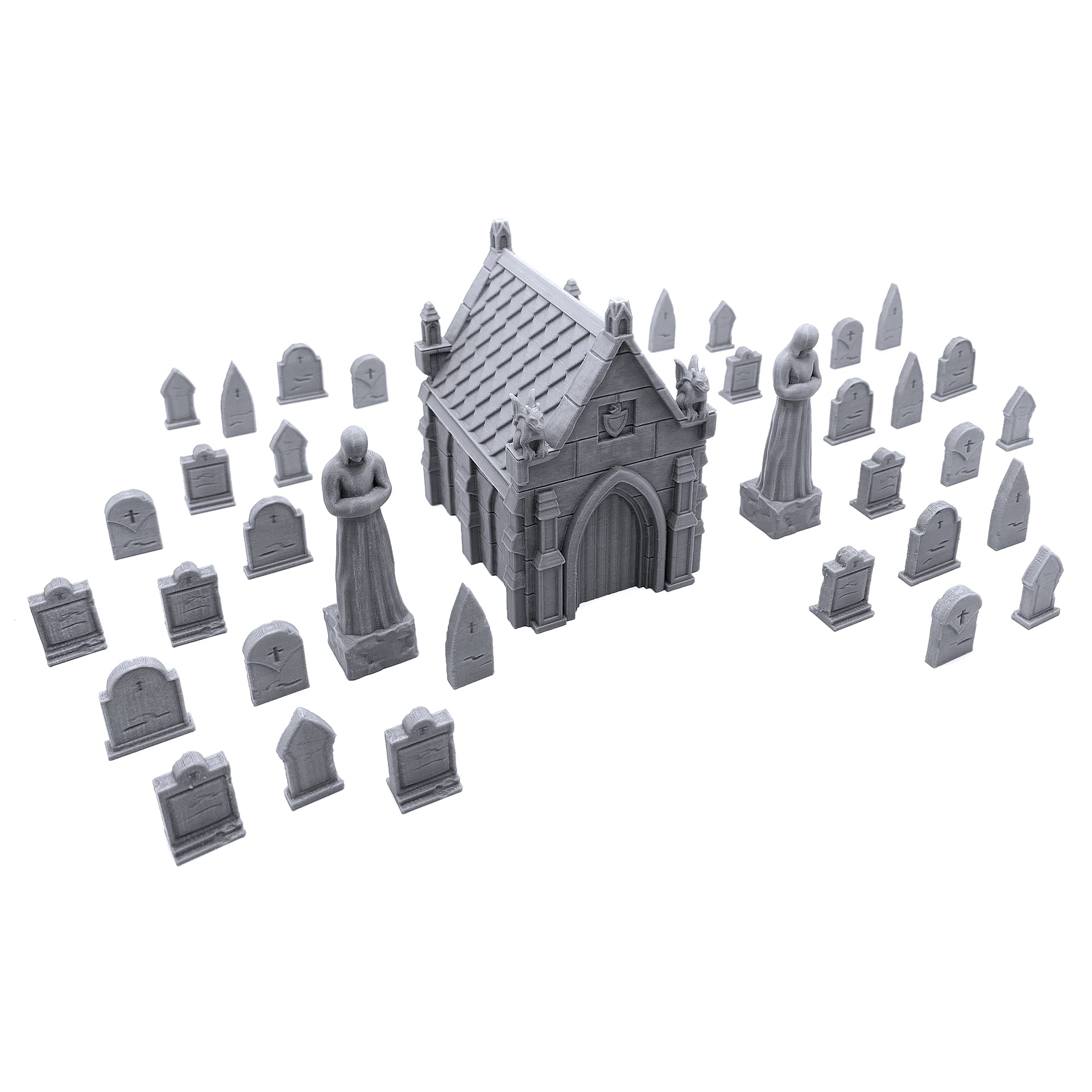 EnderToys Mausoleum Graveyard Scene, Terrain Scenery for Tabletop 28mm Miniatures Wargame, 3D Printed and Paintable