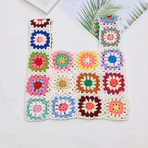 WYKDD Flower Crochet Wrist Bags for Women Handbags Women's Shoulder Bags Handmade Hollow Waistlets Purses Small Tote (Color : Black, Size : 1)