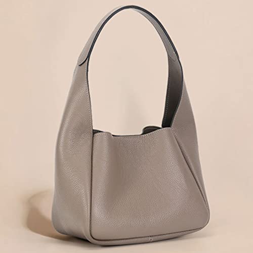 Women Hobo Handbag Soft Leather Bucket Shoulder Purse Designer Fashion Tote Bag for Work Travel Shopping, Light Tan