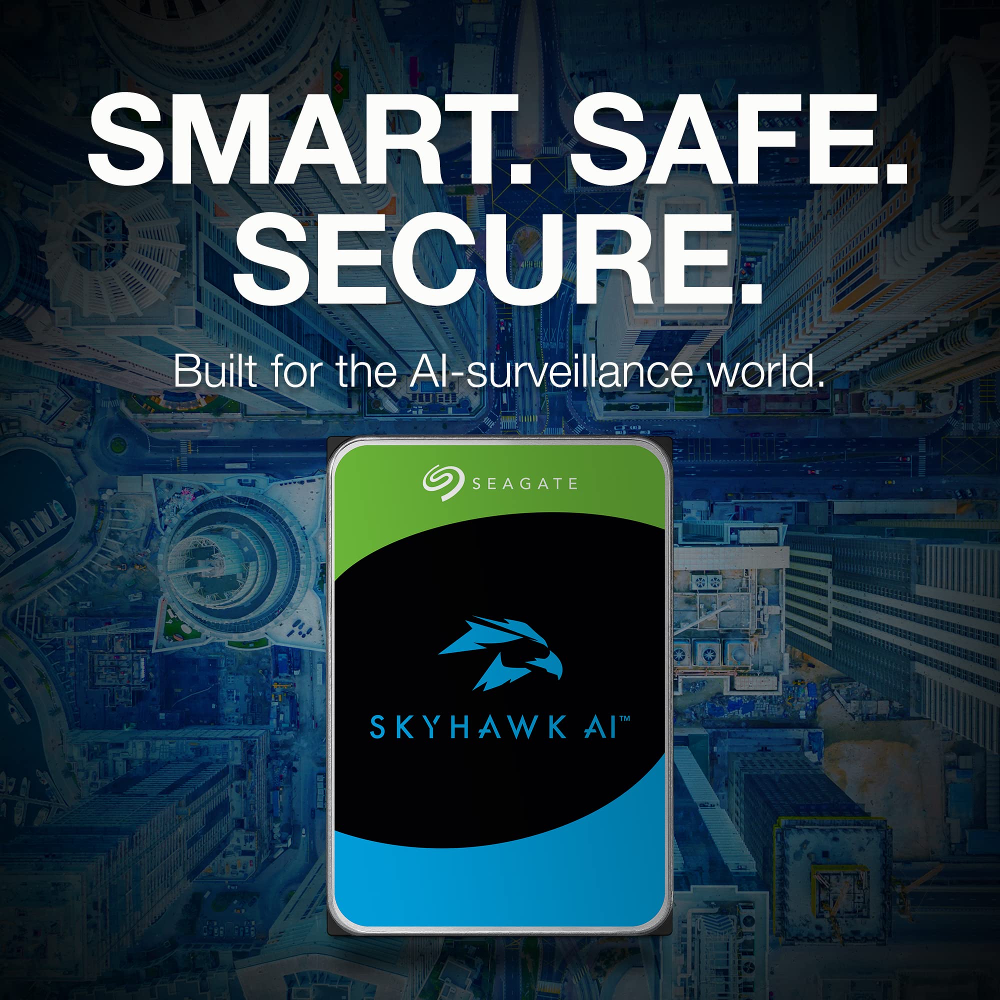 Seagate Skyhawk AI 20TB Video Internal Hard Drive HDD – 3.5 Inch SATA 6Gb/s 256MB Cache for DVR NVR Security Camera System with in-House Rescue Services (ST20000VEZ02/002)