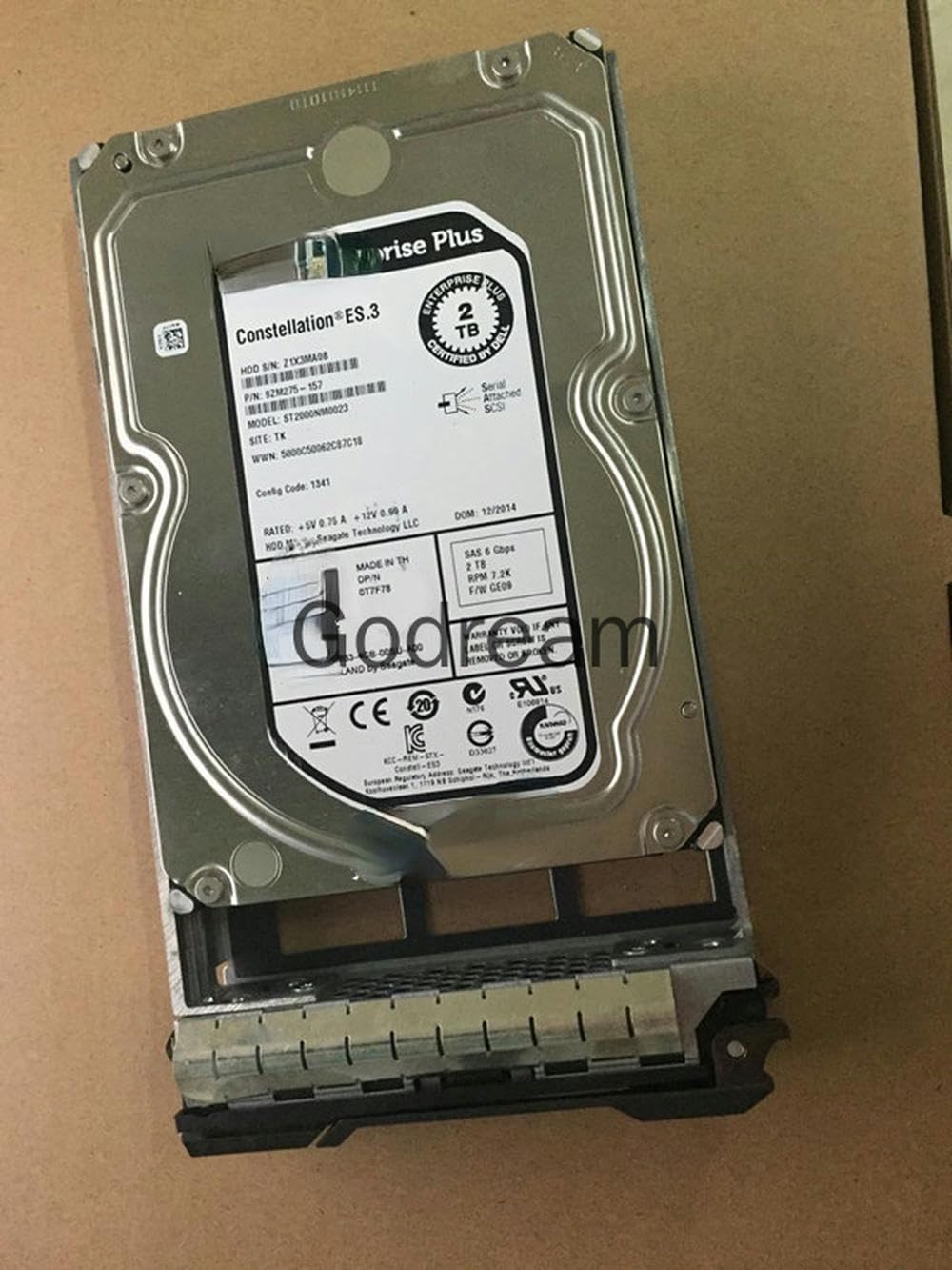 RKEBK for 2TB SAS 3.5 Storage Dedicated Hard Disk T7f78 0t7f78 ST2000NM0023