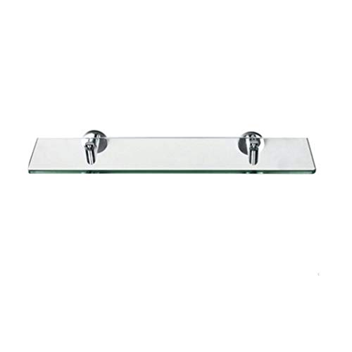 XJJZS Wall Mounted Stainless Steel Bathroom Shelf Rack, Glass Shelves