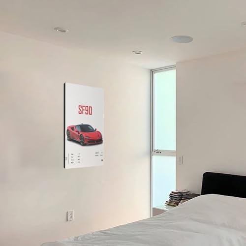 Car Poster Ferrari F40 Supercar Posters Racing Car Canvas Wall Art For Boy's Bedroom SuperCar Wall Decor Frame-style 12x18inch(30x45cm)