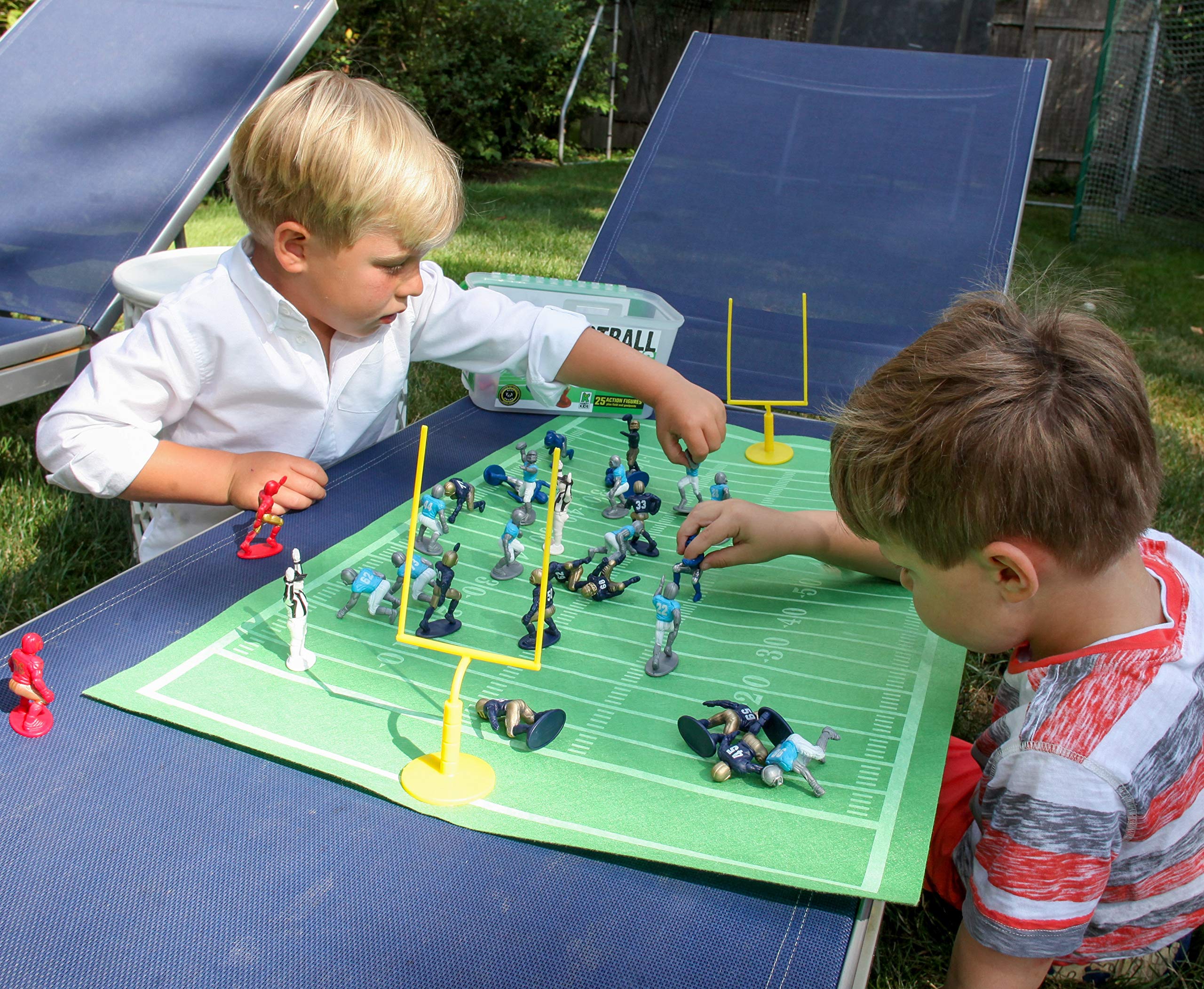 Kaskey Kids Football Guys – Navy/Light Blue Inspires Kids Imaginations with Endless Hours of Creative, Open-Ended Play – Includes 2 Teams & Accessories – 28 Pieces in Every Set!