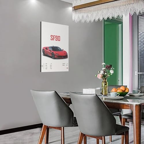 Car Poster Ferrari F40 Supercar Posters Racing Car Canvas Wall Art For Boy's Bedroom SuperCar Wall Decor Frame-style 12x18inch(30x45cm)