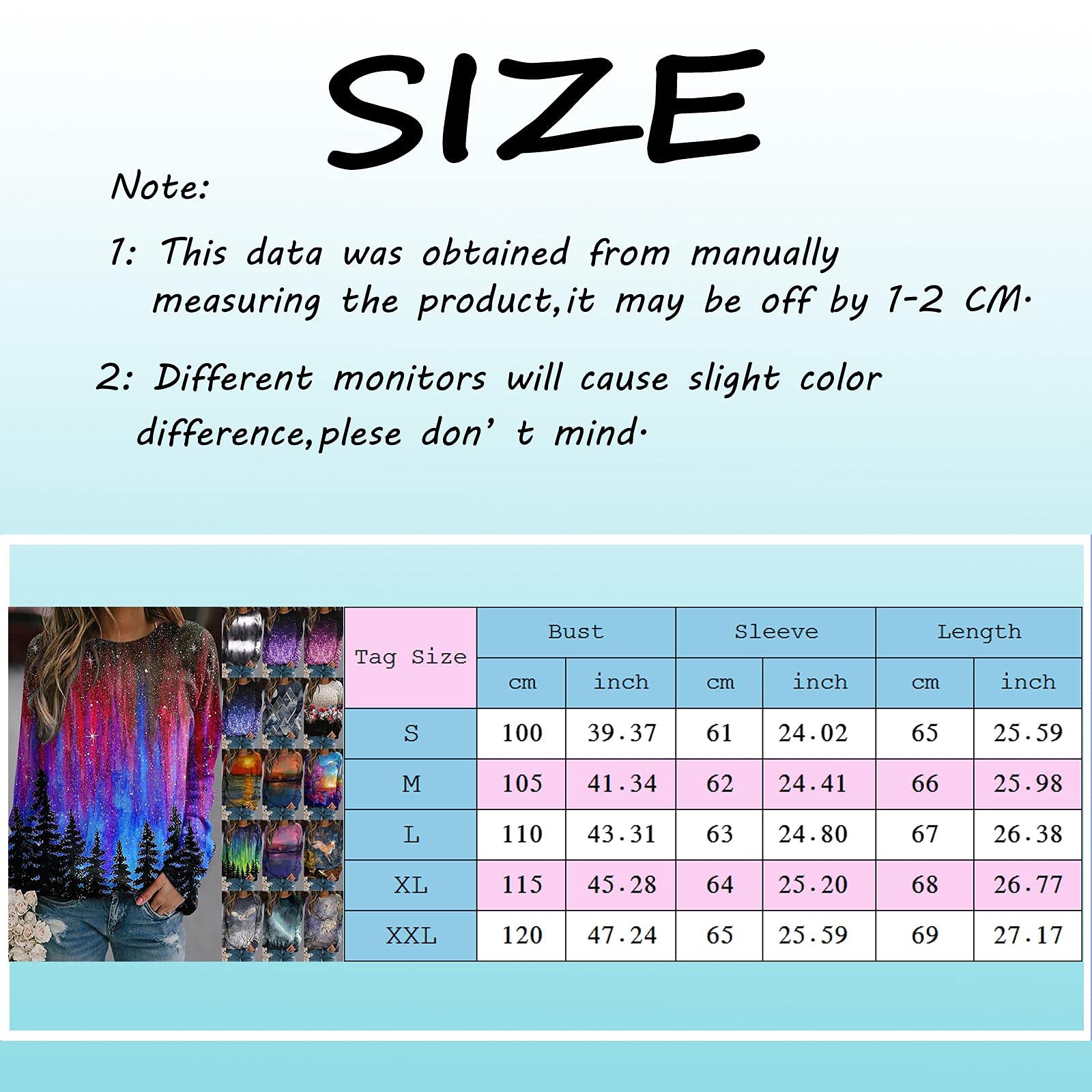 HHoo88 Womens Fall Clothes Long Sleeve Sweatshirts Pullover Colorful Graphic Shirts Casual Loose Crewneck Tops Blouse