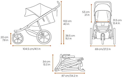 Thule Urban Glide 2 Jogging Stroller - Single Baby Stroller for Daily Strolling and Jogging - Features 5-Point Harness, Lightweight and Compact, Durable and Versatile Design for All Terrains, Blue