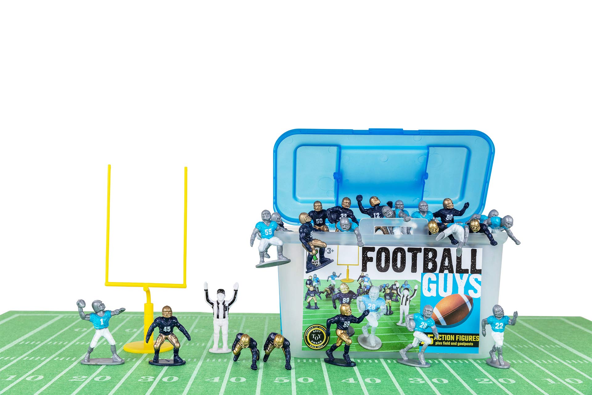 Kaskey Kids Football Guys – Navy/Light Blue Inspires Kids Imaginations with Endless Hours of Creative, Open-Ended Play – Includes 2 Teams & Accessories – 28 Pieces in Every Set!