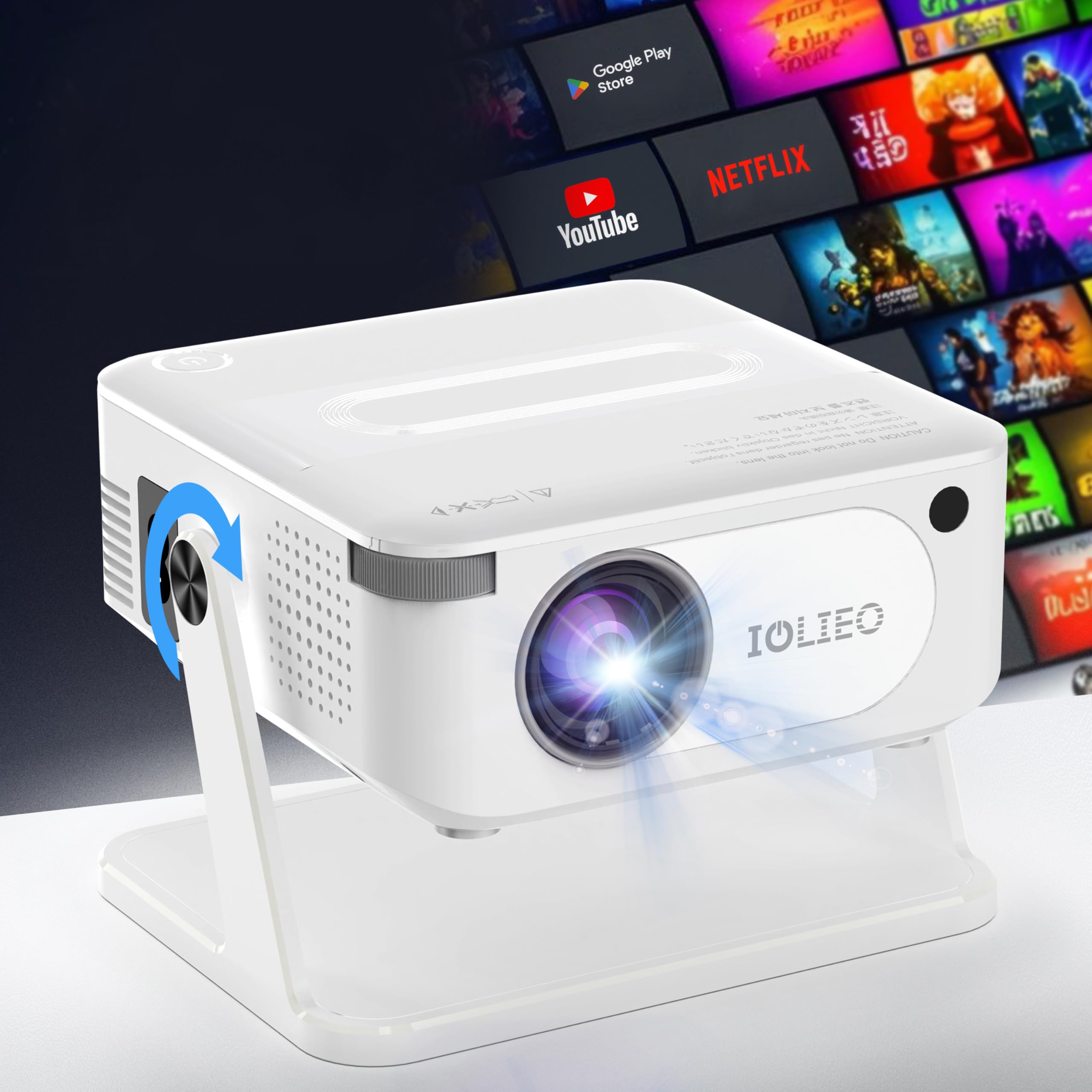 Iolieo Projector, 2023 Upgraded Portable Video Projectors,Full HD 1080P and 240'' Supported,100000Hours Multimedia Home Theater Movie Mini Projector,Compatible with HDMI,USB,VGA,AV,Laptop,Smartphone