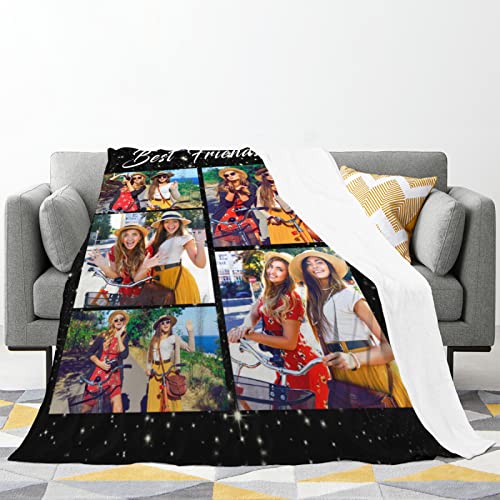 Custom Blanket with Photo Text Personalized Throw Blanket Customized Picture Blanket for Baby Mother Father Adult Friends Lovers Dog Pets Personalized Gift