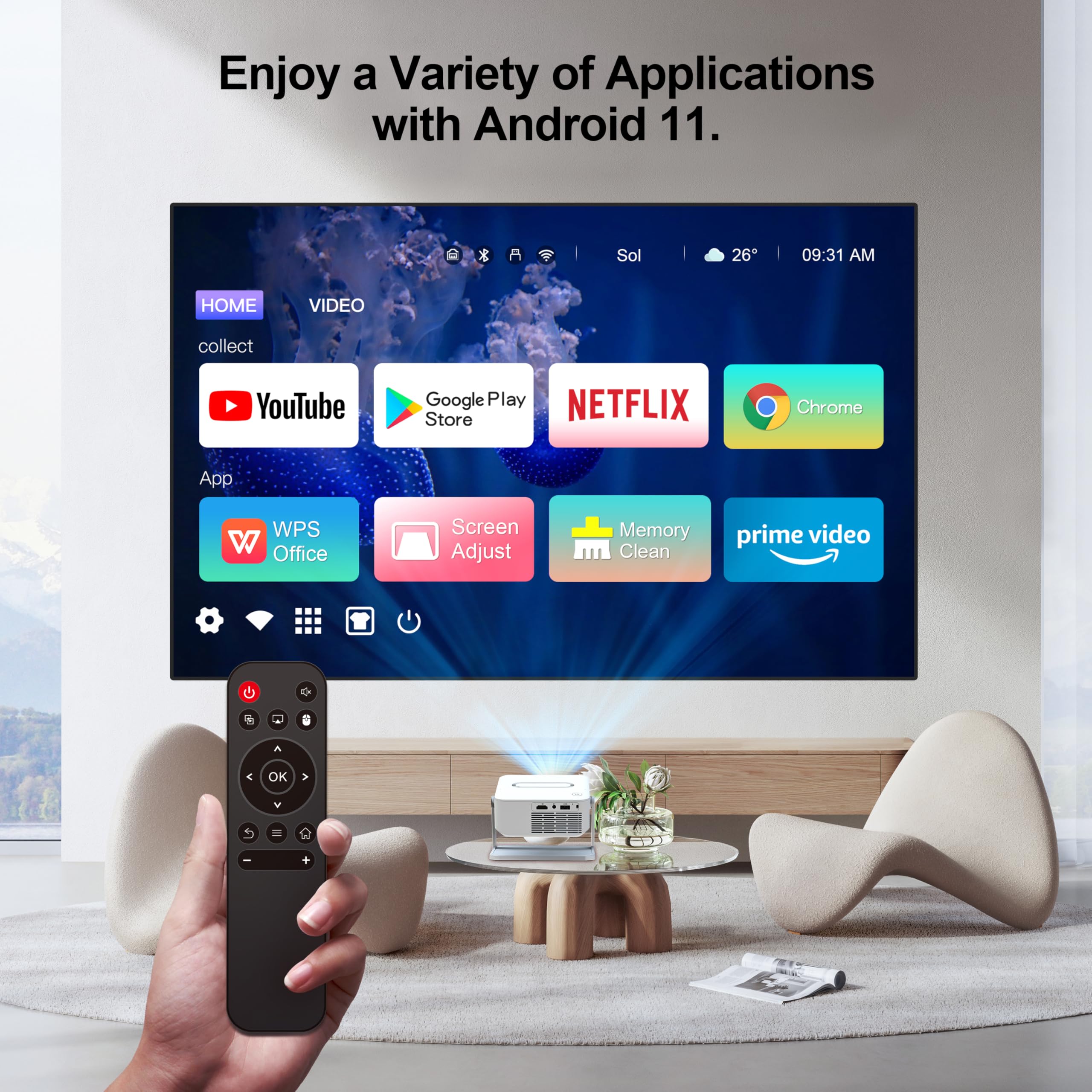 Iolieo Projector, 2023 Upgraded Portable Video Projectors,Full HD 1080P and 240'' Supported,100000Hours Multimedia Home Theater Movie Mini Projector,Compatible with HDMI,USB,VGA,AV,Laptop,Smartphone